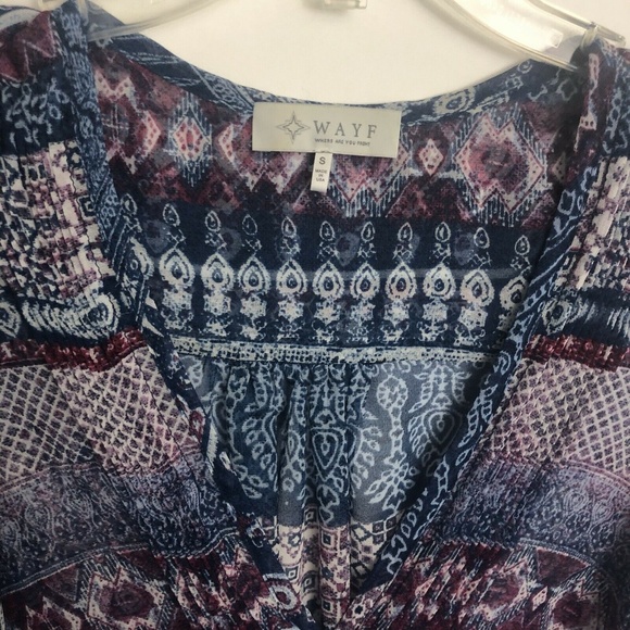 Wayf | Tops | Wayf Womans Blouse Size S Boho Semi Sheer Deep V | Poshmark